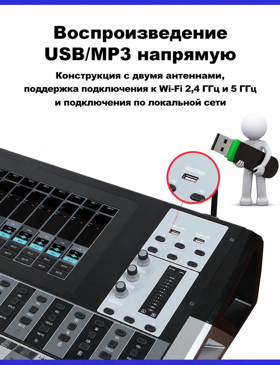 DM32 Цифровой микшерный пульт 32 каналов чёрный с DSP для сценических мероприятий и офисных переговоров