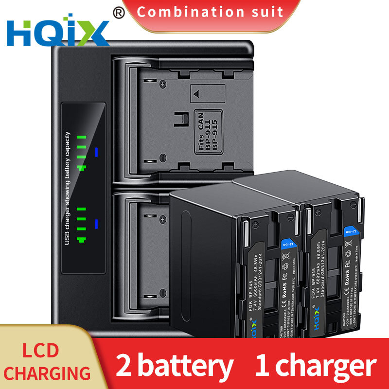 HQIX для Canon GL1 GL2 MV1 MV10 MV20 MV200 Optura UC-V10 V20 V30 V100 V200 V300 X1Hi X30Hi X2 камера BP-945 Двойное зарядное устройство Аккумулятор