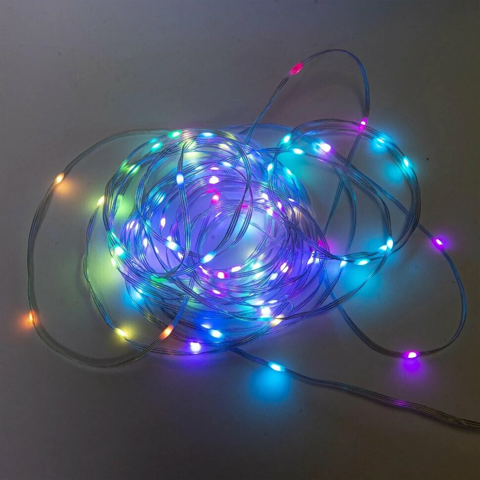 Электрогирлянда Нить SMART-STRING-10100RGB,10М,100LED, RGB, IP65, Funray 2662, 1844811