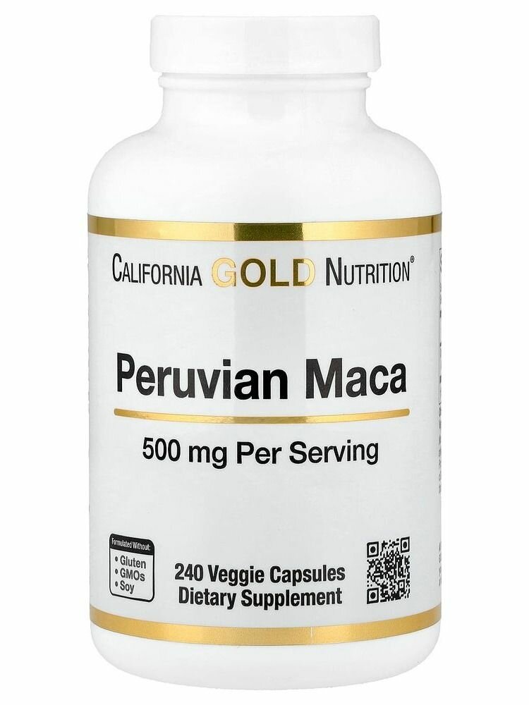 Перуанская мака, 500 мг, 240 растительных капсул