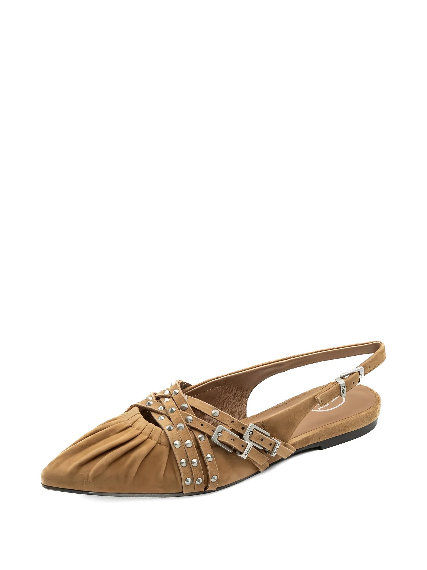 Туфли Bianca stud-embellished ruched flat pumps 