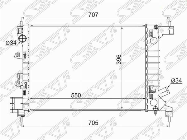 Радиатор SAT CV0011 Chevrolet Aveo 11-15 / Cobalt 13-