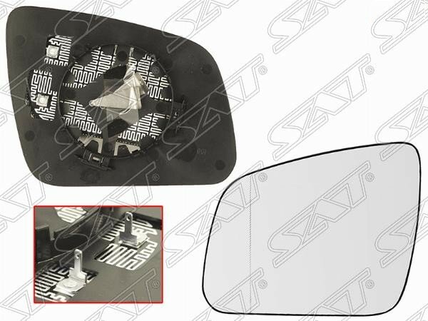 Полотно зеркала SAT ST-121-0037 Mercedes-Benz C-Class 07-11 Левое Обогрев/ асферическое