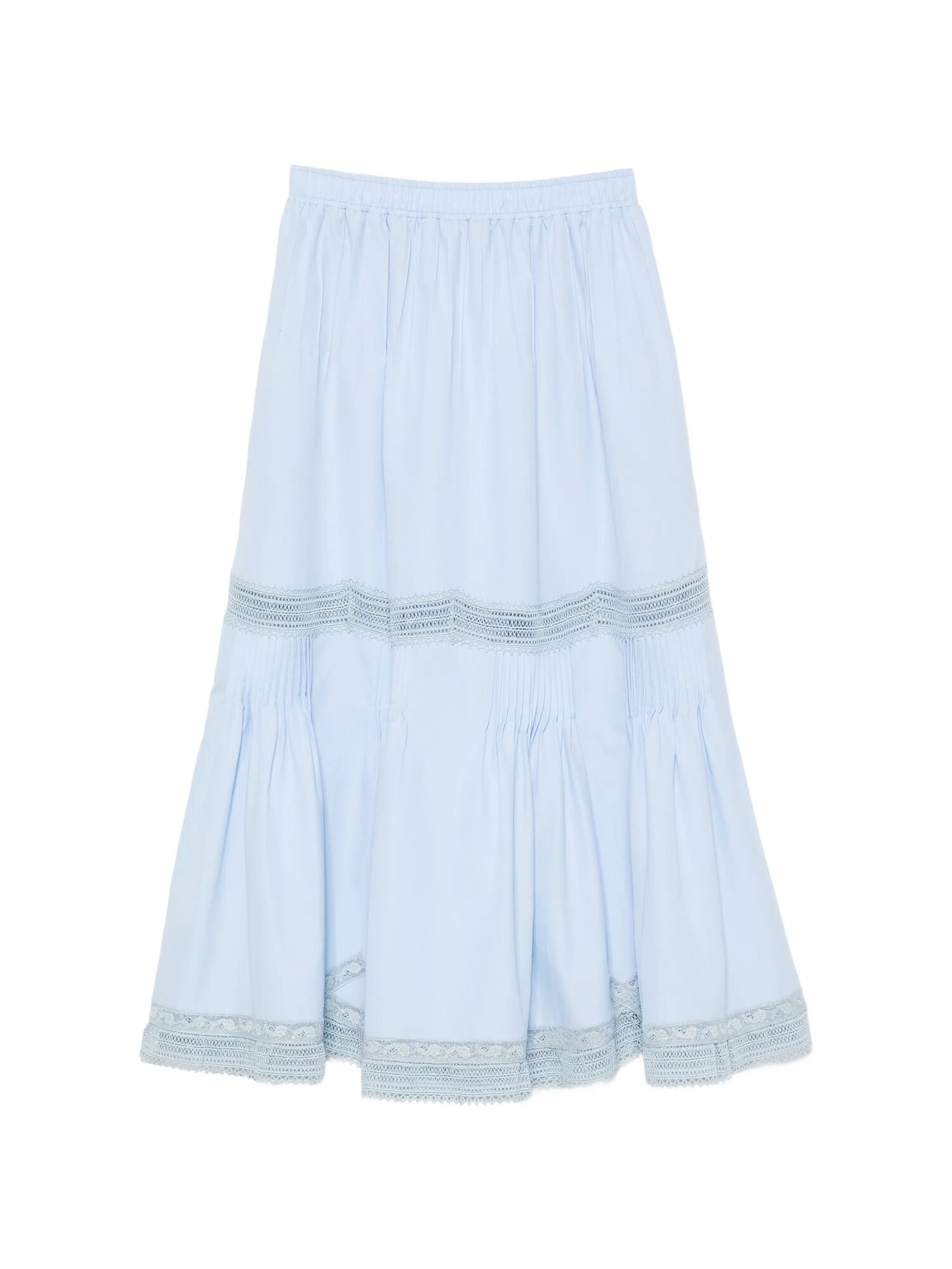 Юбка Lace-trim pleated midi skirt