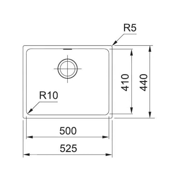 Franke SID 110-50 кухонная мойка, 52,5х44 см, цвет белый, монтаж под столешницу, в комплекте стоп-вентиль — фото 1