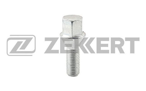 Zekkert Болт колесный конус M12 x 1,5 длина резьбы 26 ключ 17 Цинк. Комплект - 16 шт.