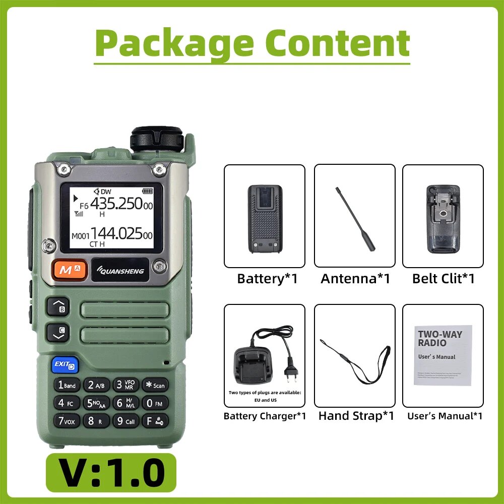 Рация Quansheng UV K6 K58, цвет K58, евро вилка