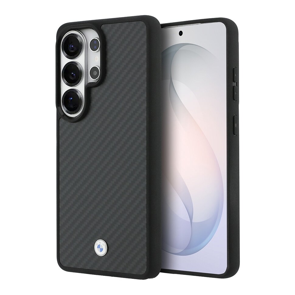 BMW кевларовый чехол с MagSafe для Galaxy S26 Ultra, M-series Kevlar Matt with TPU & Metal logo, черный