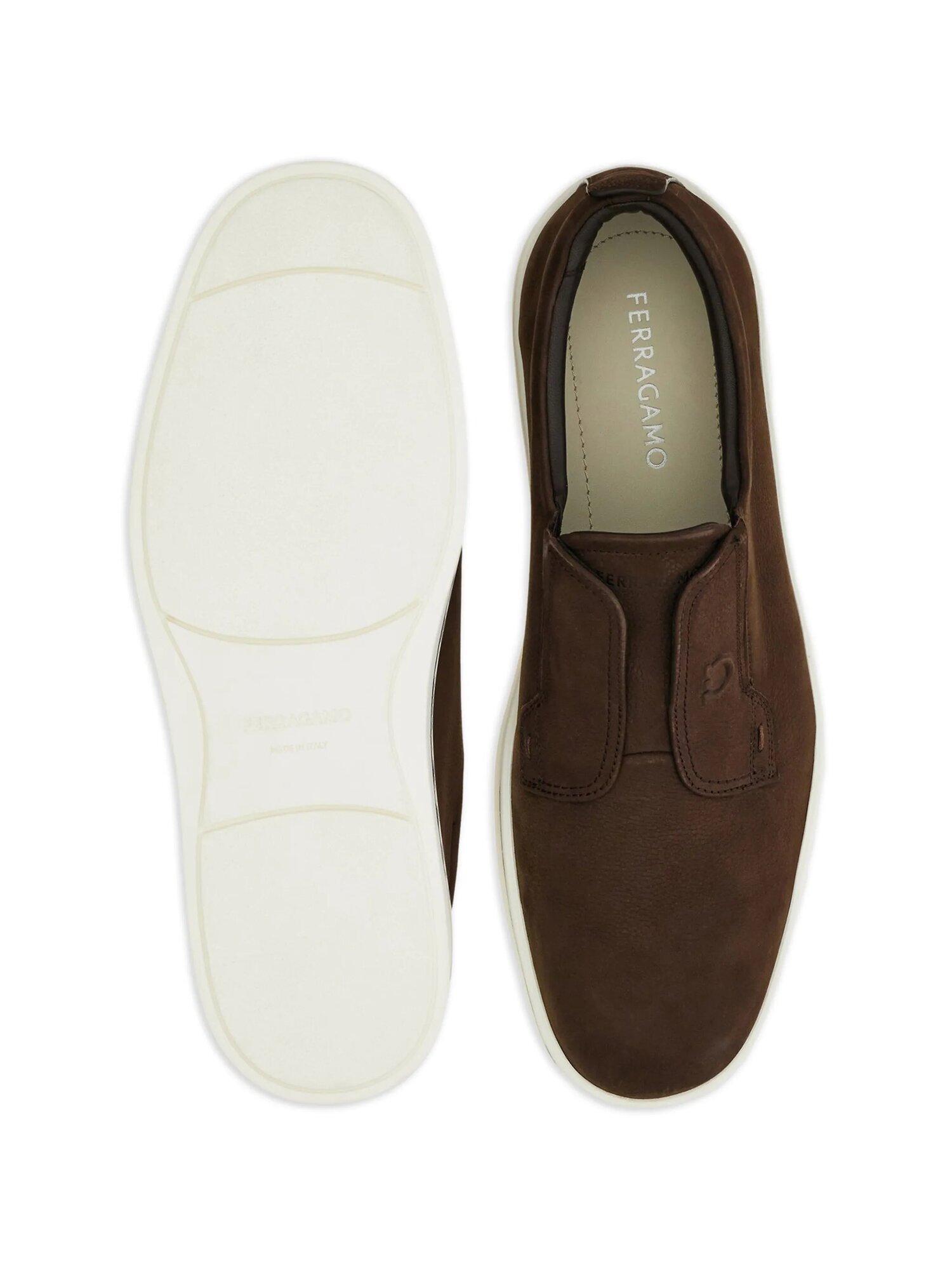 Кроссовки Salvatore Ferragamo Slip-on sneakers, размер 45, коричневый — фото 1