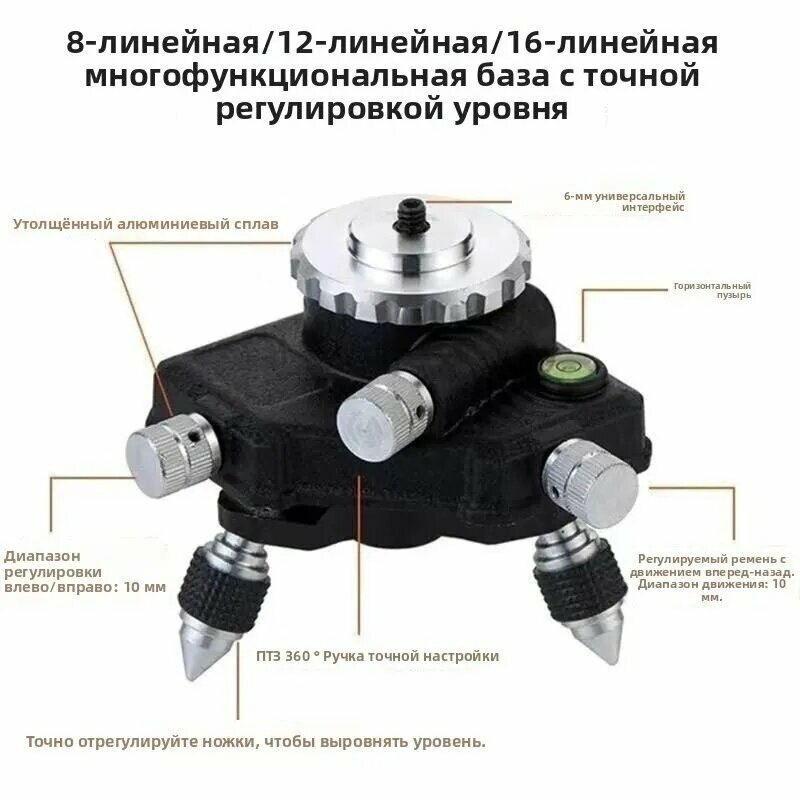Адаптер Уровнемера для Поворота Основания на 360 Градусов, Кронштейн Для Штатива с Интерфейсом 1/4 дюйма