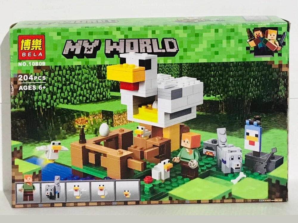 Конструктор Майнкрафт Курятник 10809 BELA My World, 204 детали