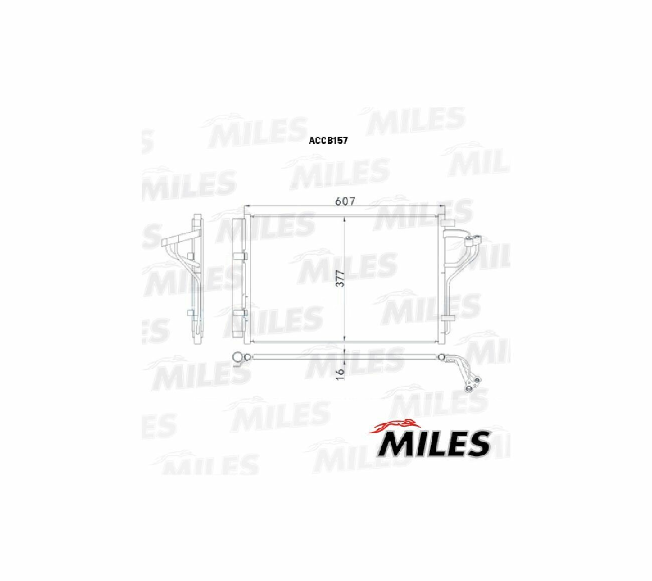 Конденсер HYUNDAI I30 1.4/1.6D 12-/ELANTRA 11-, MILES ACCB157