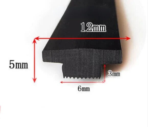 Резиновая уплотнительная лента Т-образная 1 м 5x12mm