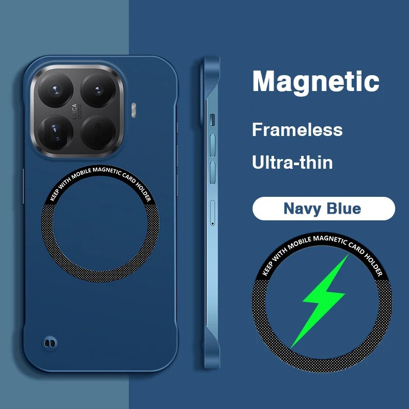 Чехол для Xiaomi 15T Pro Navy Blue, ультратонкий, магнитный