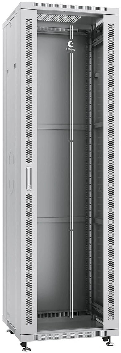 Шкаф коммутационный Cabeus (SH-05C-42U60/80) напольный 42U 600x800мм пер. дв. стекл металл 800кг серый