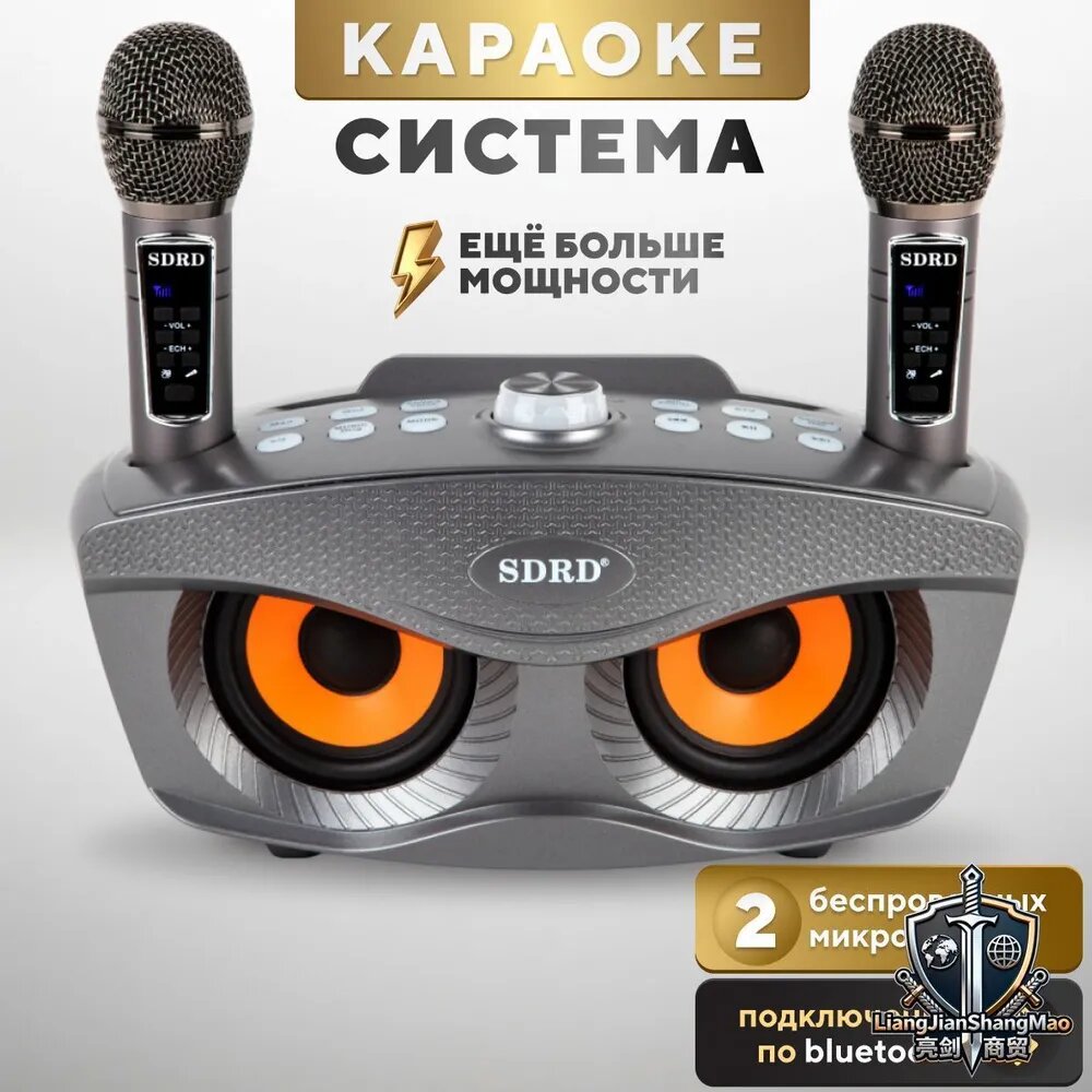 SDRD SD-306 Plus Беспроводная караоке-система с радиомикрофонами фиолетового цвета
