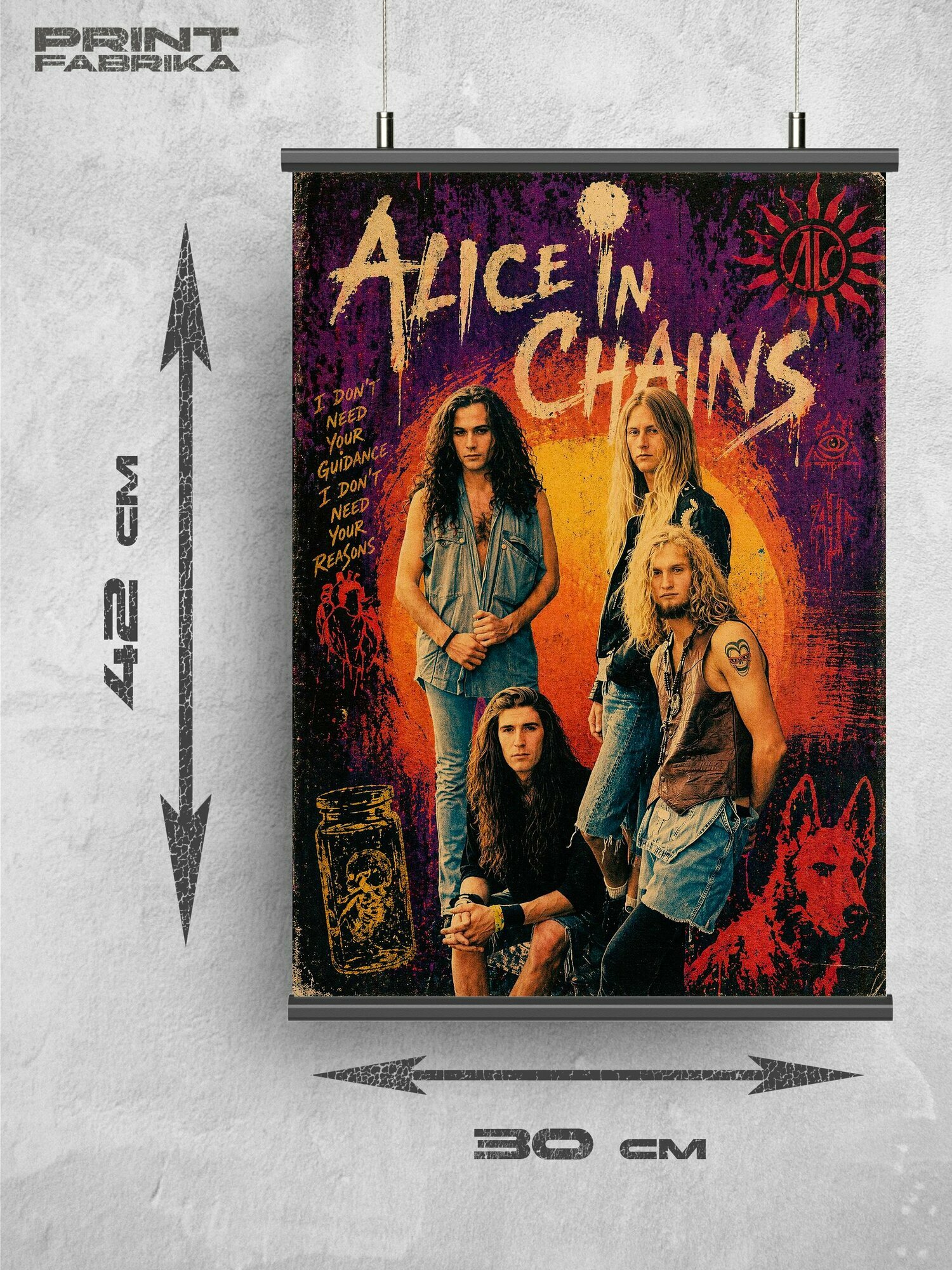 Постер "Alice in Chains" - 30х42 см - А3 — фото 1