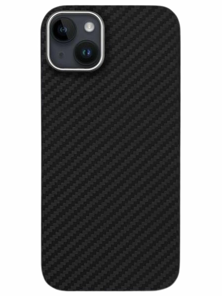 Чехол на iPhone 14, кевлар (арамид) сверхпрочный, черный