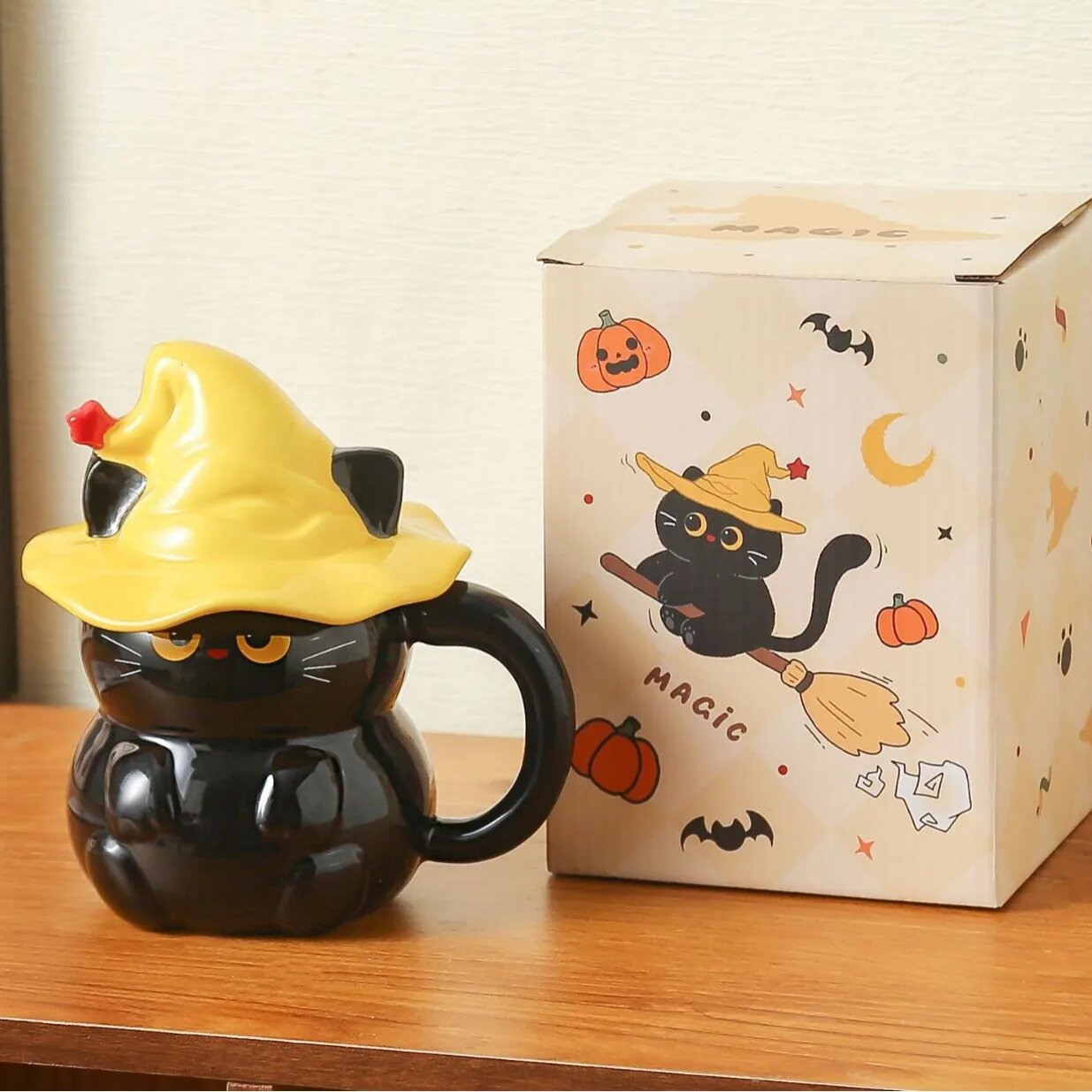 Керамическая кружка Dreamy Ghost Cat 450 мл B