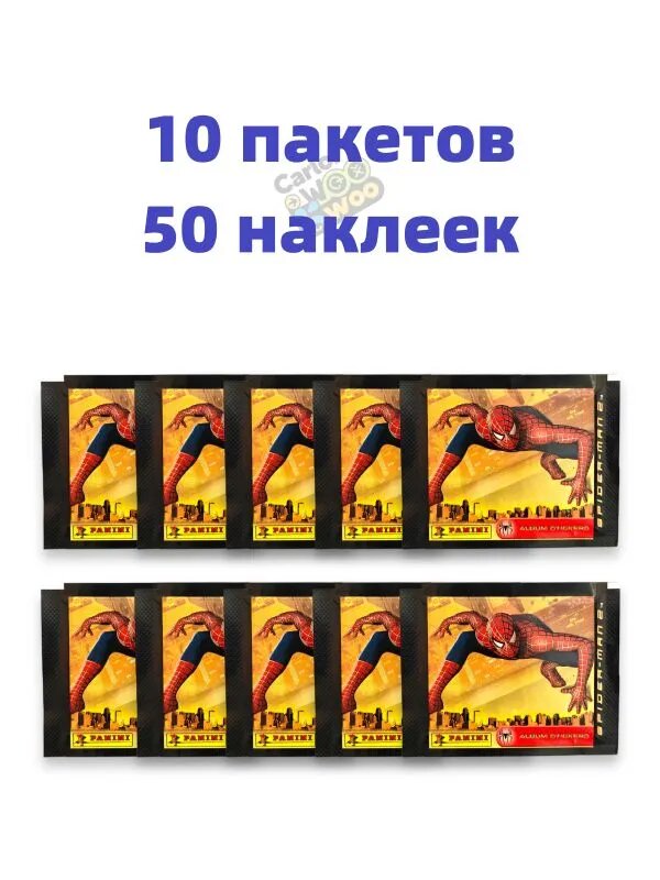 PANINI/10 пакетиков наклеек Человек-паук 2/Spiderman 2/50 наклеек
