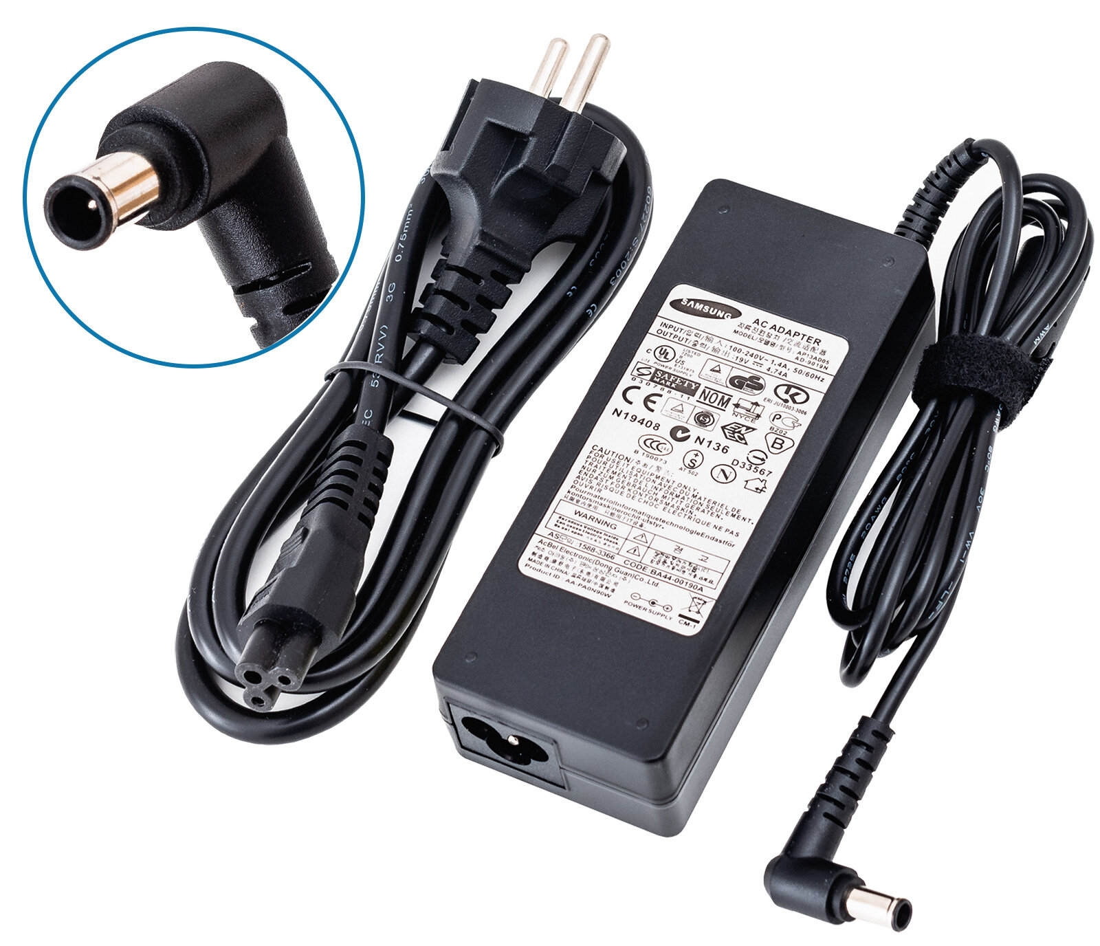 Блок питания для телевизора Samsung 19V 4.74A 90W (штекер 6.5х4.4) A5919 FSM, A6619 FSM, A4819 FDY, A4819 KSML, A5919 KPNL, A7819 KDY адаптер питания зарядное устройство замена 90W