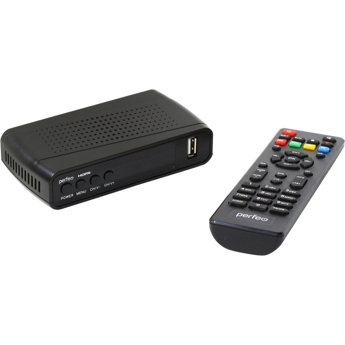 Perfeo STREAM (Full HD A/V Player, HDMI, RCA, USB2.0, DVB-T2/DVB-C, ПДУ)
