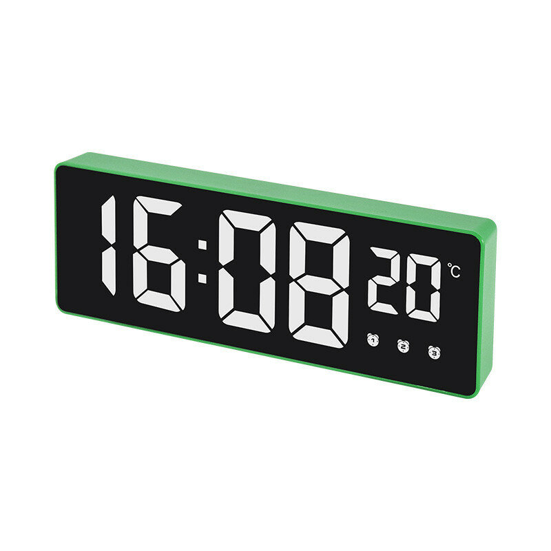 Sleek digital clock with led display and calendar for home desk or student room decor style 6