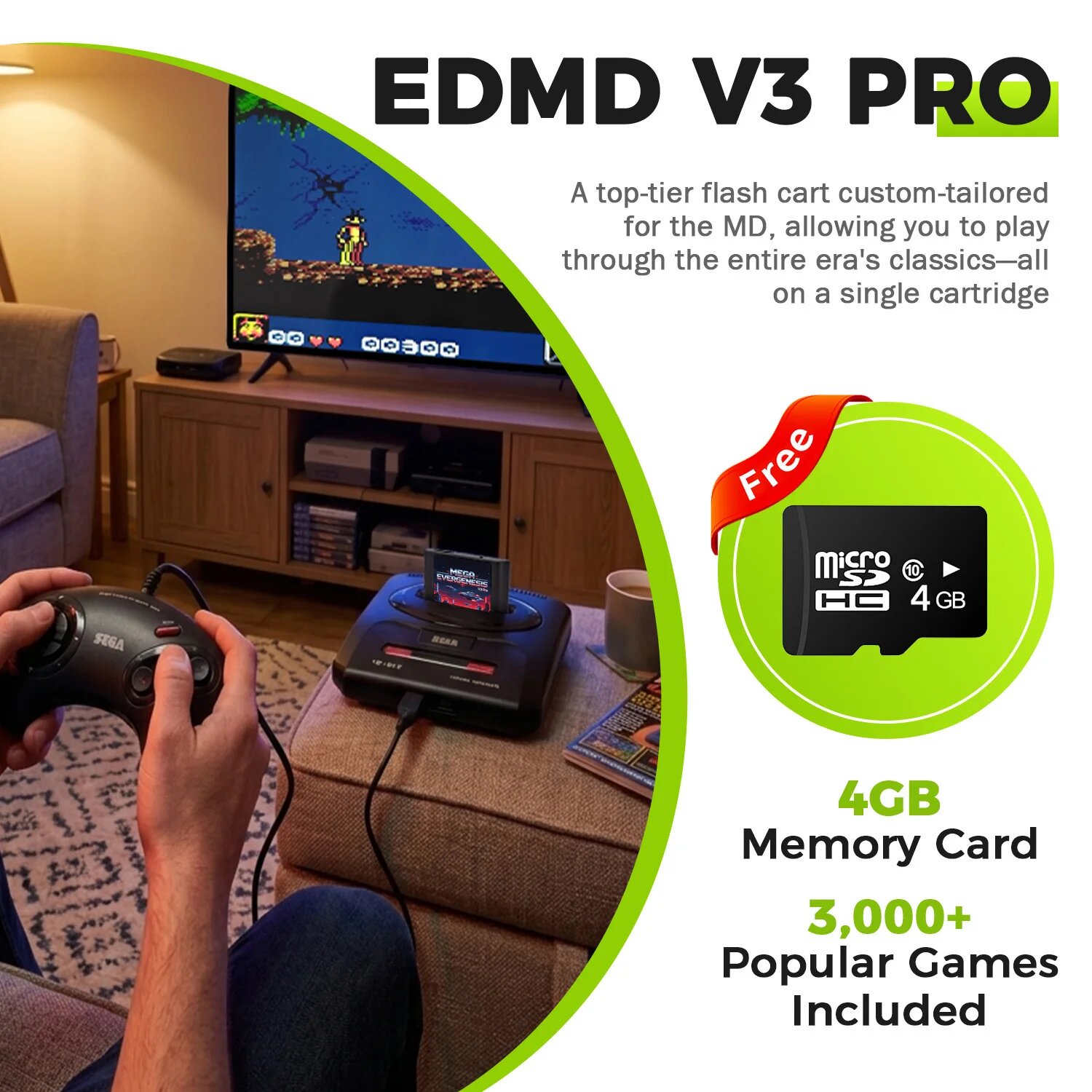 Mega EverDrive V3 Pro Red для Sega Genesis — фото 1
