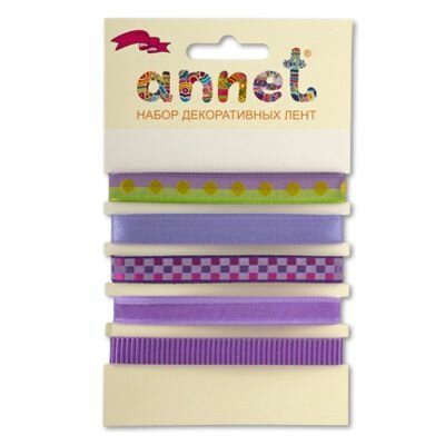 Набор декоративных лент Annet Тон 002 Сиреневый, 5 цветов, 5 шт (JRS)