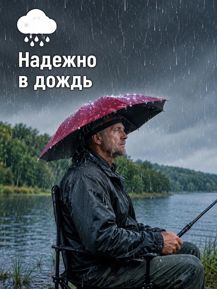 Зонт , красный — фото 1