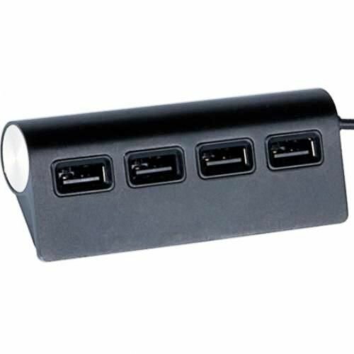 USB-концентратор, USB2.0 hub хаб разветвитель-концентратор 4 порта Ritmix CR-2400 Black - чёрный