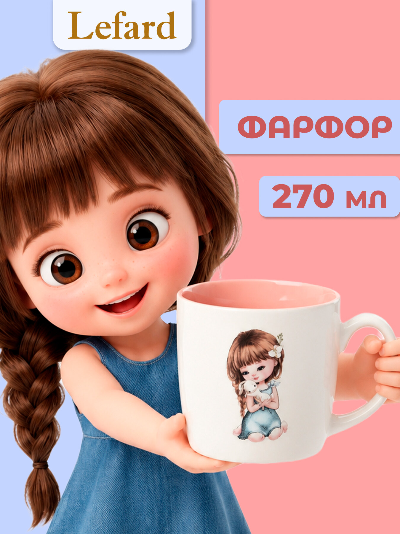 Кружка детская для девочки Lefard "Хорошая девочка"объем 270 мл.