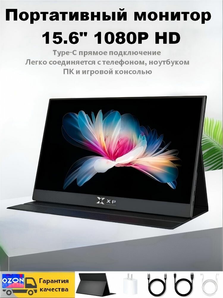 Хороший ребенок 15.6" Монитор (15.6), IPS, 1920x1080 Full HD, 60 Гц, черный матовый