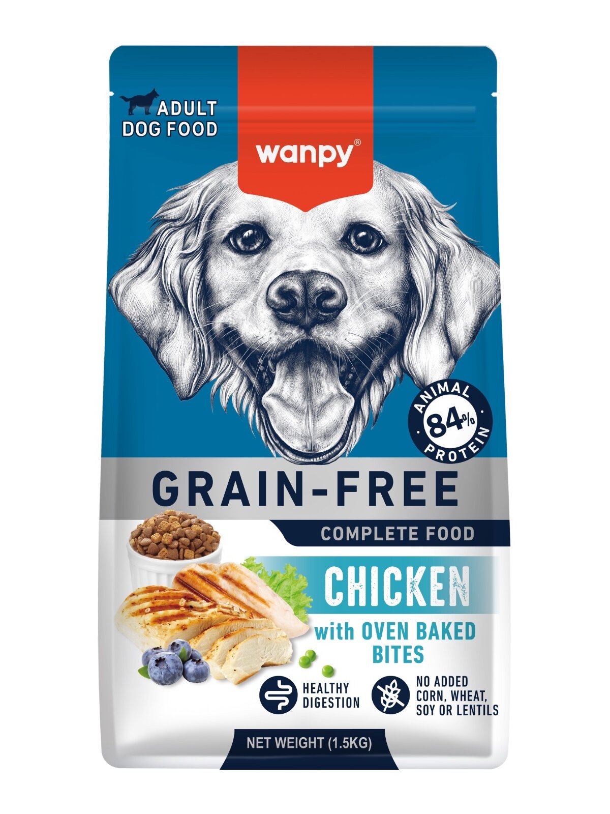 Сухой корм для взрослых собак Wanpy Dog беззерновой с курицей 1,5 кг