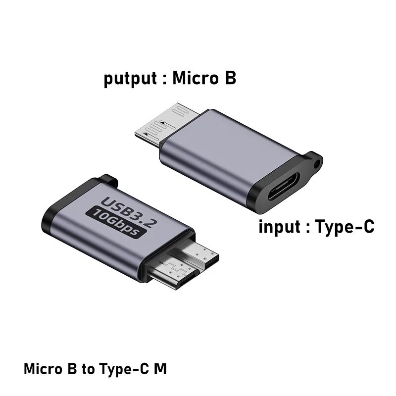 Адаптер Micro B на Type-C USB 3.2 10Gbps, BM-CFM