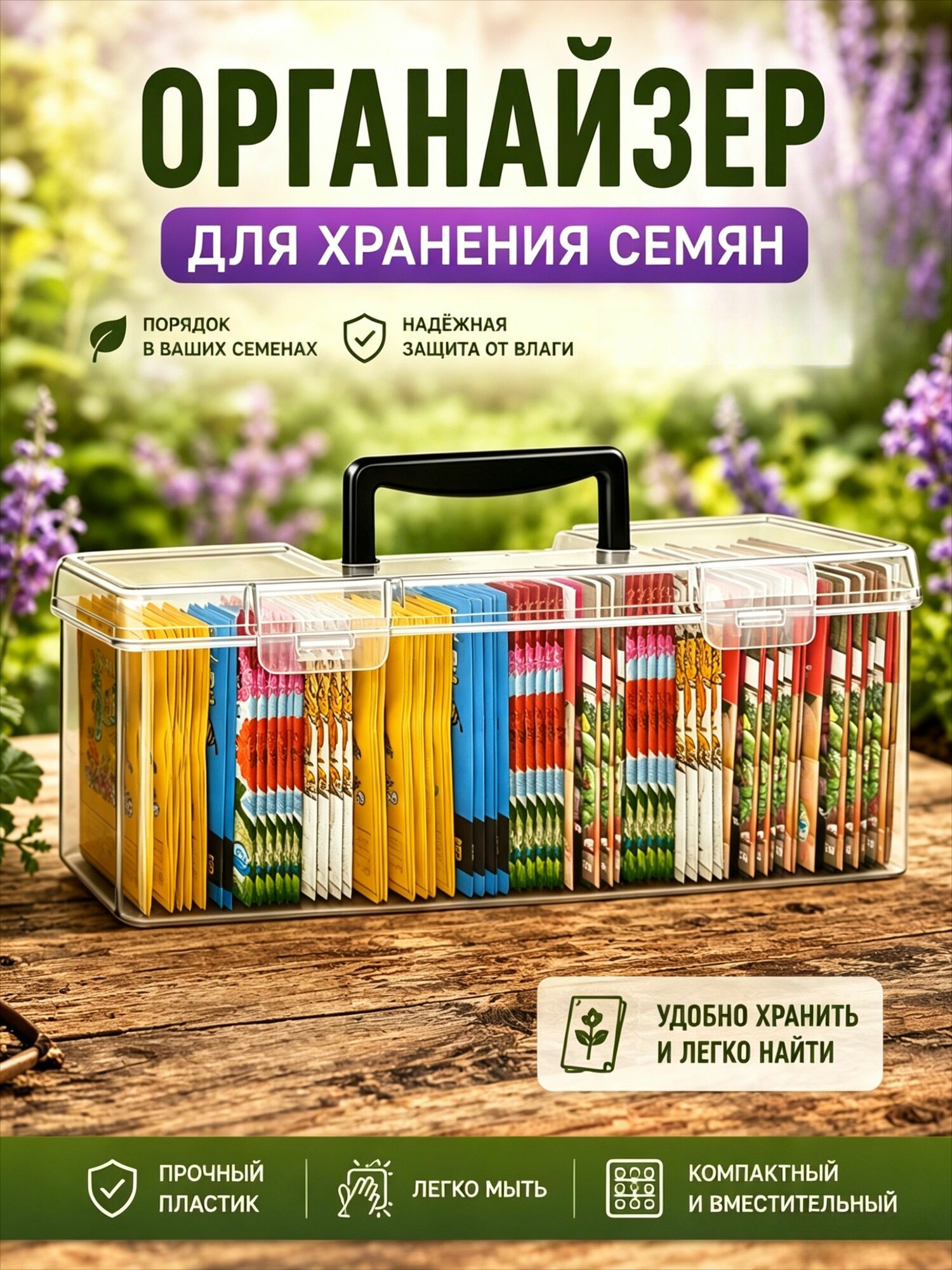 Контейнер для хранения вещей длина 35 см, ширина 9.5 см, высота 11.5 см.