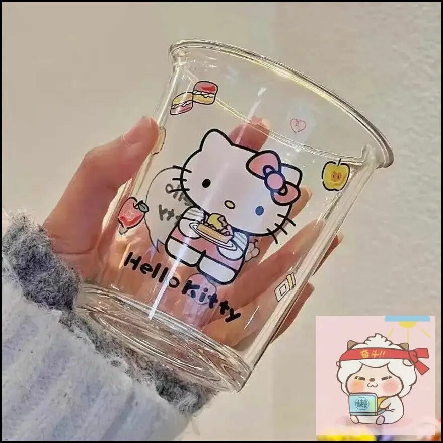 Кружка Hello Kitty с покрытием Софт-тач, стеклянная чашка для женщин и детей, универсальный подарок