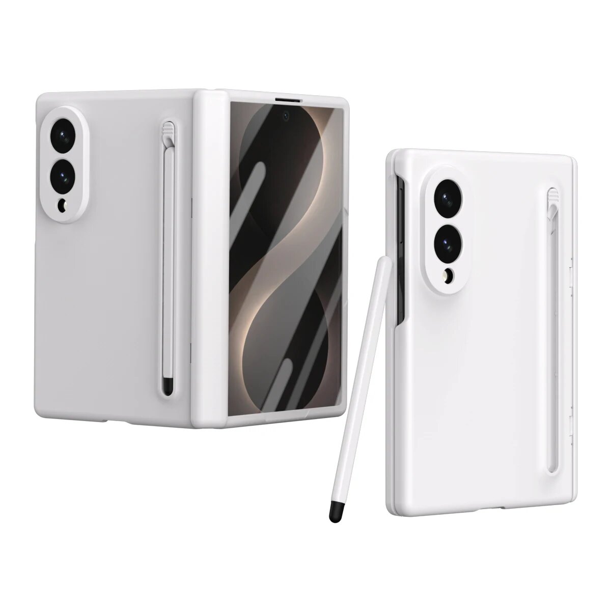 Чехол Для Складного Телефона Samsung Galaxy Z Fold8 Flagman С Подставкой, Защитой Бежевый, Ivory
