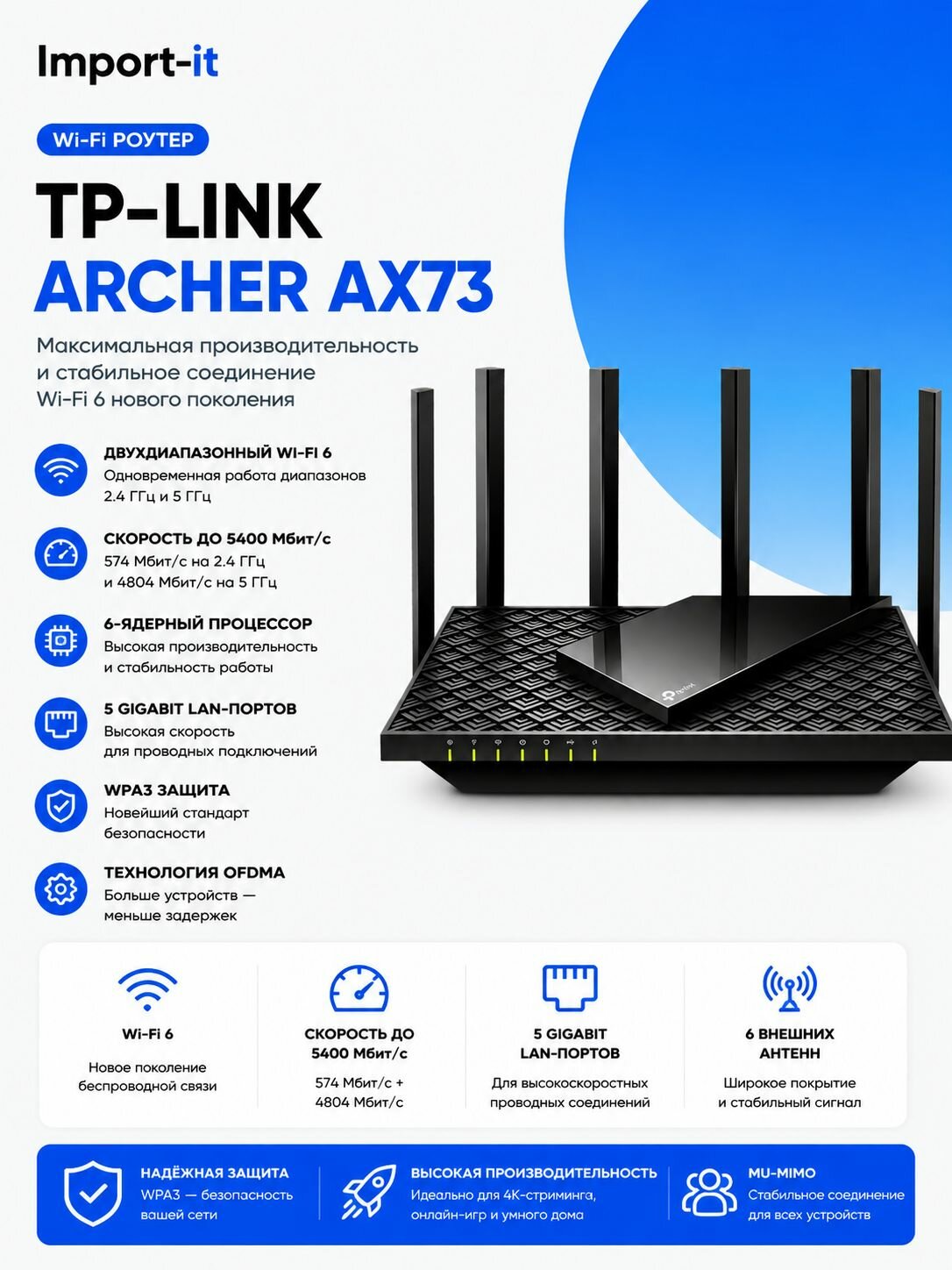 Wi-Fi Роутер TP-Link Archer AX73