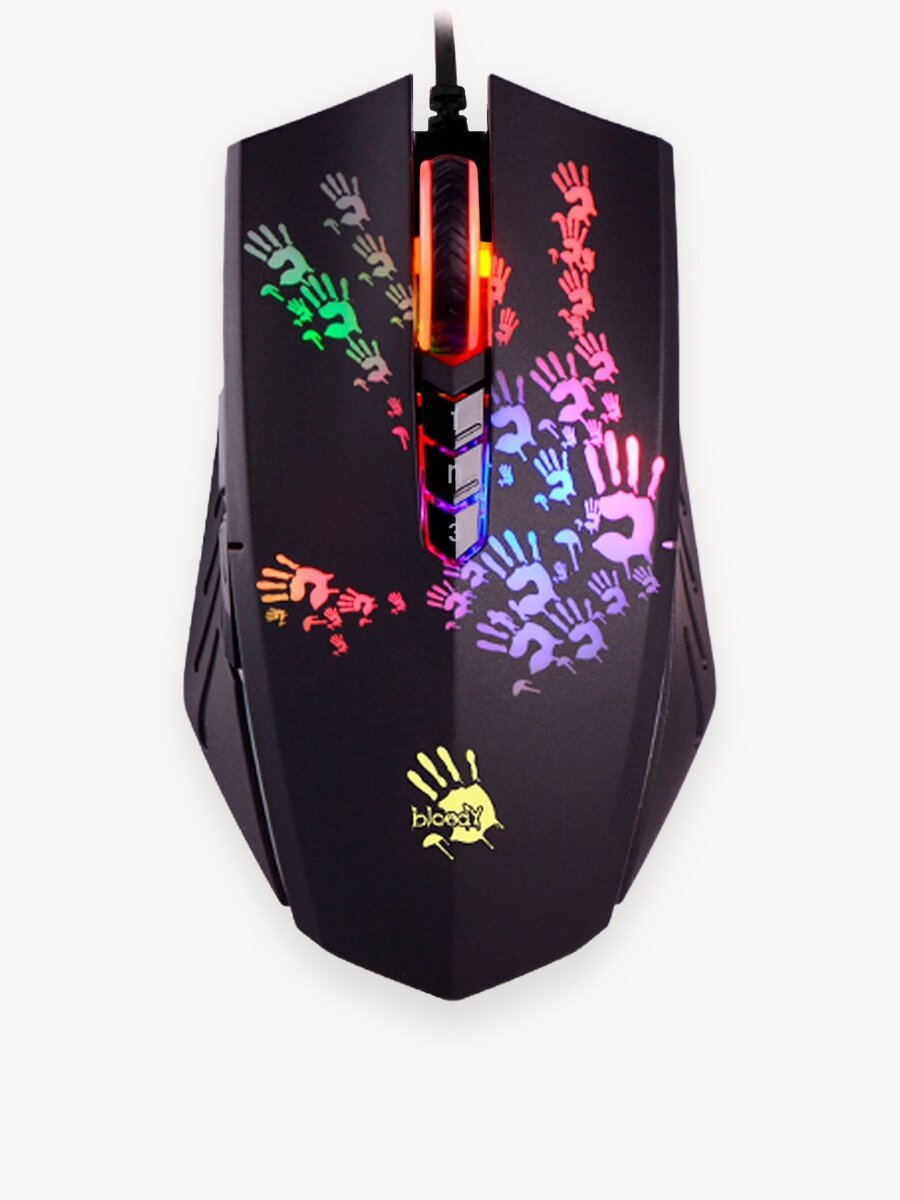 Мышь A4TECH Bloody A60A, игровая, оптическая, проводная, USB, черный [a60 activated]