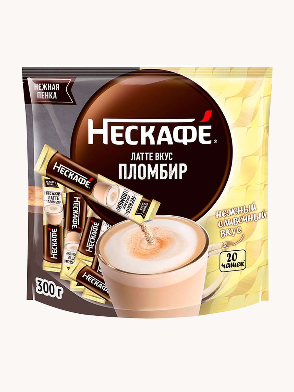 Кофе растворимый в стиках Нескафе 3 в 1 Пломбир, 20 шт