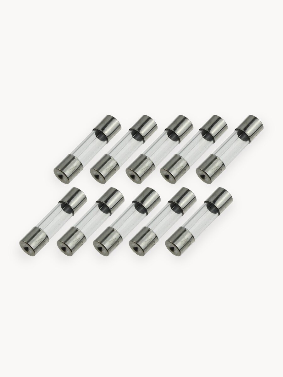 Предохранитель 10A 250V, размер 5*20мм (упаковка 10 шт), стеклянный