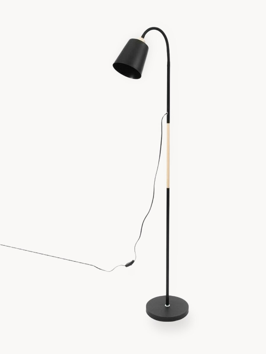 Торшер напольный BONROW, Лампа для чтения, Светильник напольный металлический с поворотным плафоном, цоколь E27