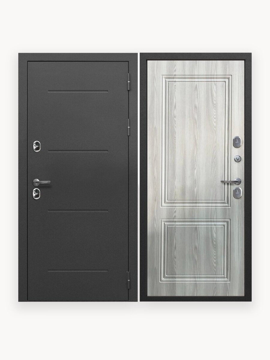 Входная дверь с Терморазрывом Ferroni 11 см ISOTERMA Серебро Ривьера Айс (960мм) правая