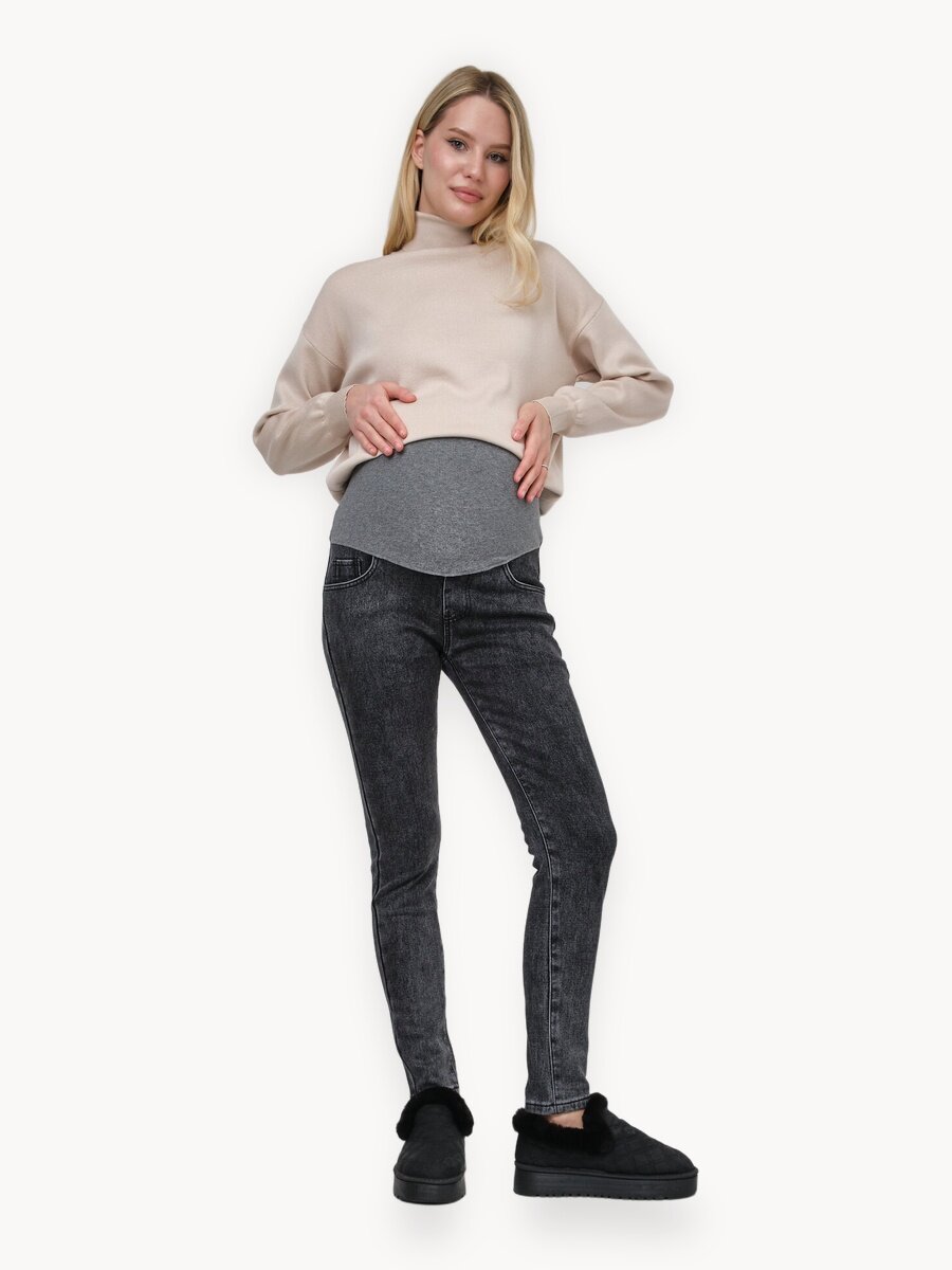 Джинсы классические для беременных, утепленные 