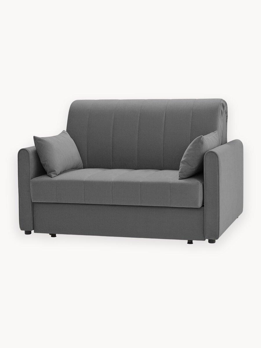 Диван-кровать DREAMART Палермо, 140х94х105 см, велюр, аккордеон, цвет серый