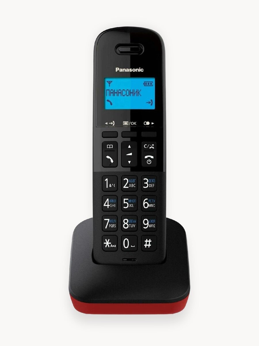 Радиотелефон домашний DECT Panasonic KX-TGB610RUR, красный