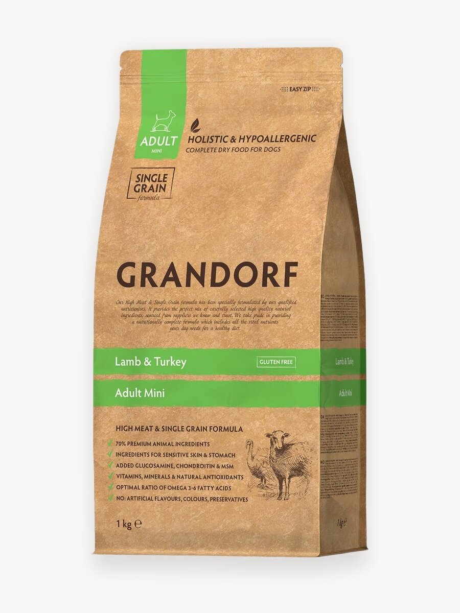 GRANDORF MINI Корм для собак мелких пород с ягненком и индейкой 3 кг