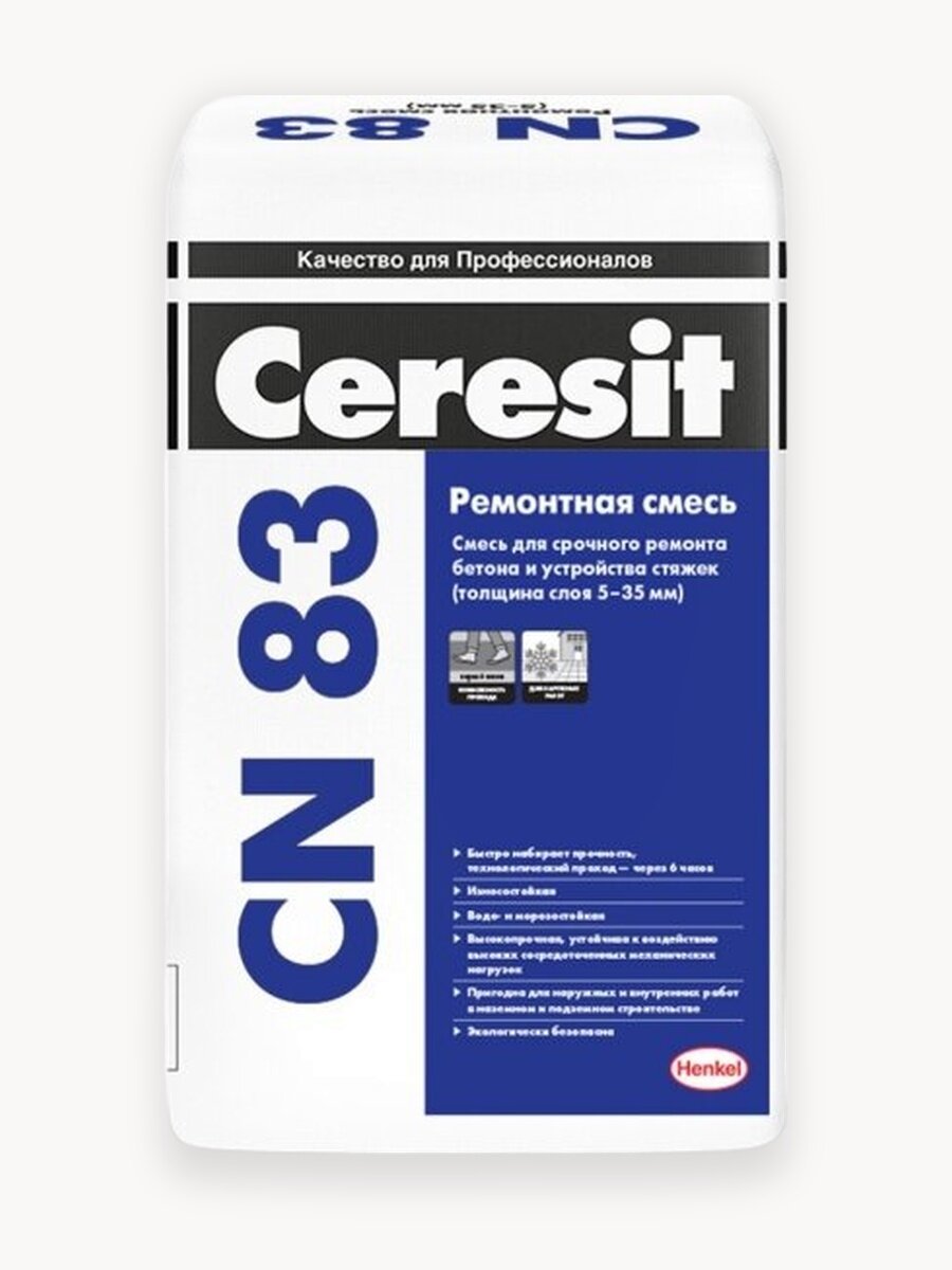 Ремонтная смесь для бетона Ceresit CN 83, 25 кг