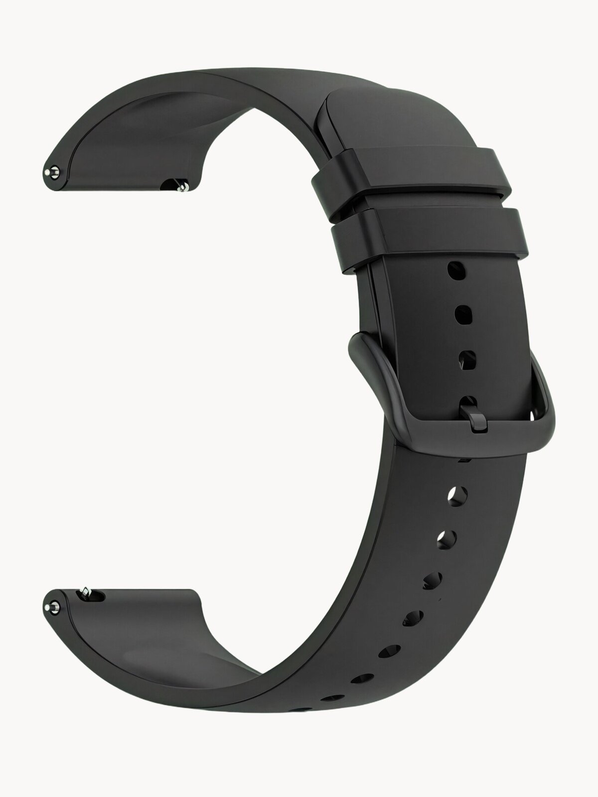 Универсальный силиконовый ремешок 20 мм для умных часов Samsung, Huawei, Honor, Amazfit. черный.